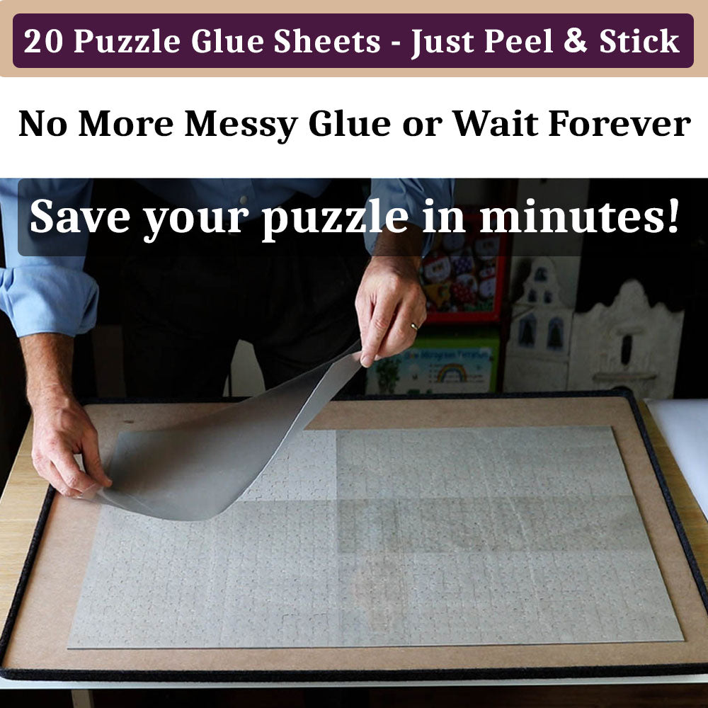 Puzzle Glue Sheets Extra Large & Thick Puzzle Savers - 20 Sheets ...