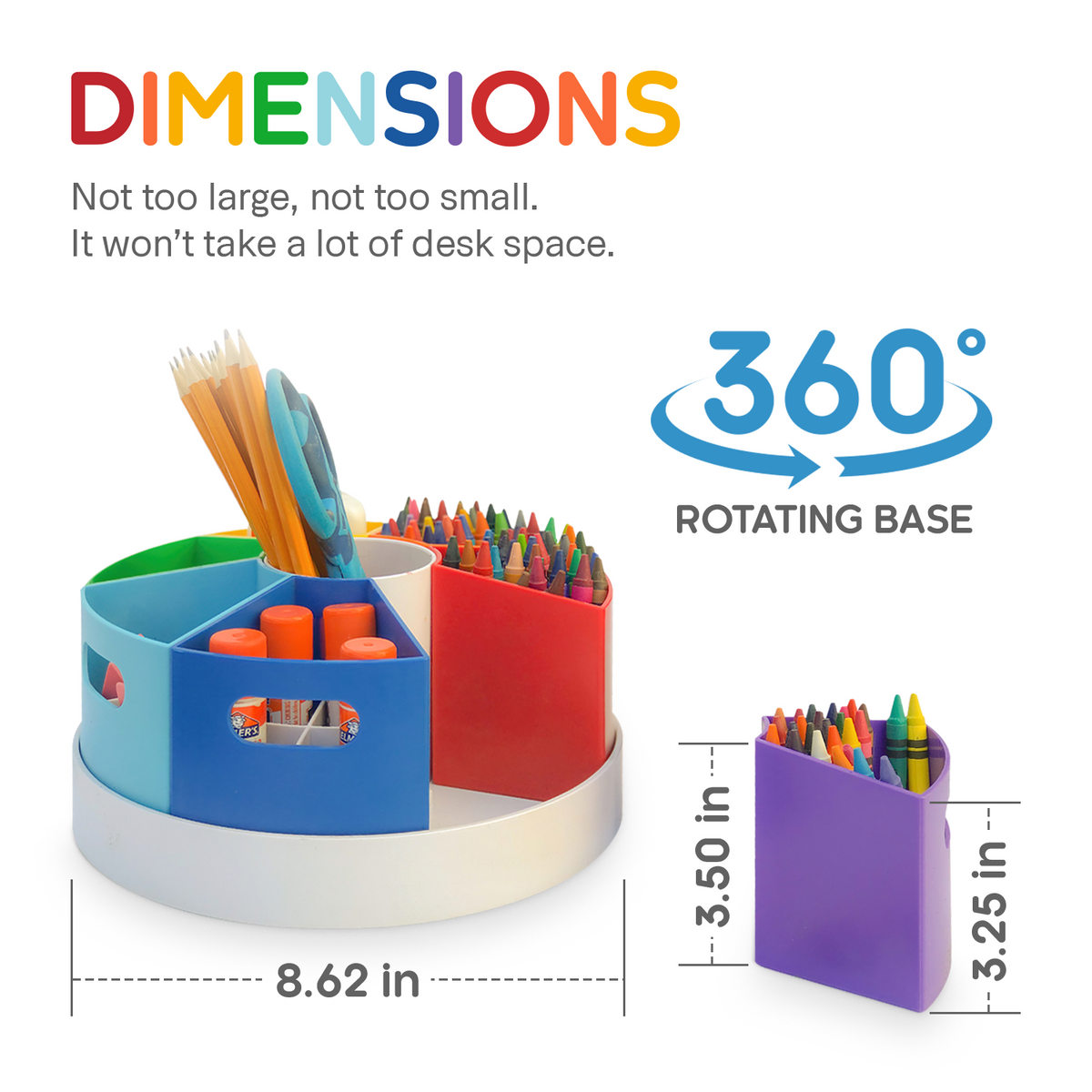 Crayon Organizer and Storage Lazy Susan School Art Supplies Caddy ...